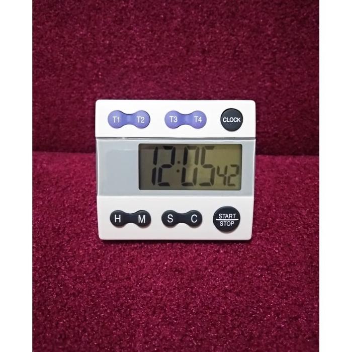 Jual 4 Channel Large LCD Digital Lab Timer with Stopwatch & Clock ...