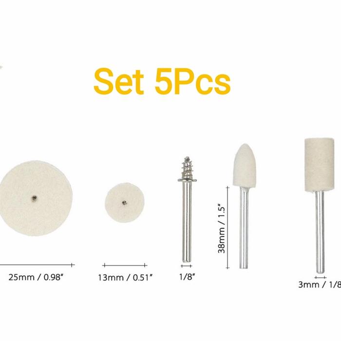 Jual 5Pcs Mata Poles Mini Felt Buff Polisher Wol Wool Gosok Kaca Art ...