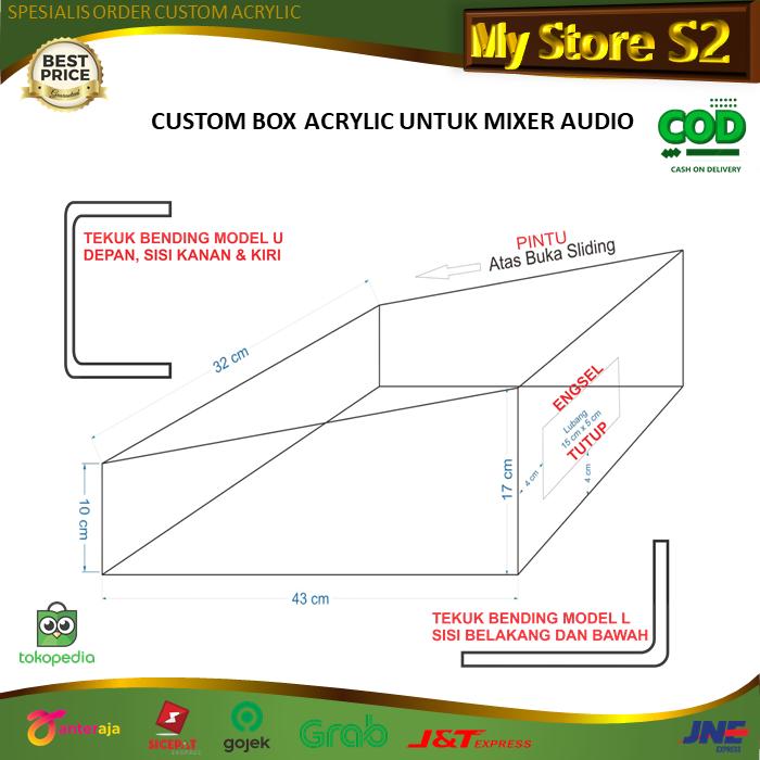 Jual CUSTOM BOX AKRILIK PINTU SLIDING UNTUK MIXER AUDIO 32X43X17 CM ...