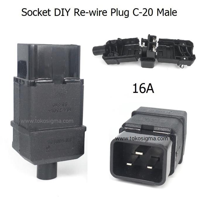 Jual Colokan PDU APC AP9877 ATS UPS Socket C20 DIY Re-wire Plug C-20 M ...