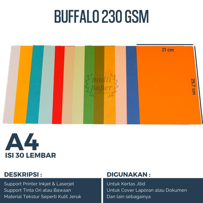 Jual Kertas Buffalo A4 isi 30 lembar / Kertas Karton Buffalo A4 - Biru ...