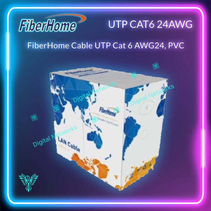 Jual FiberHome Cable UTP CAT6 Blue 305m 24AWG PVC Kabel UTP Cat6 Fiber ...