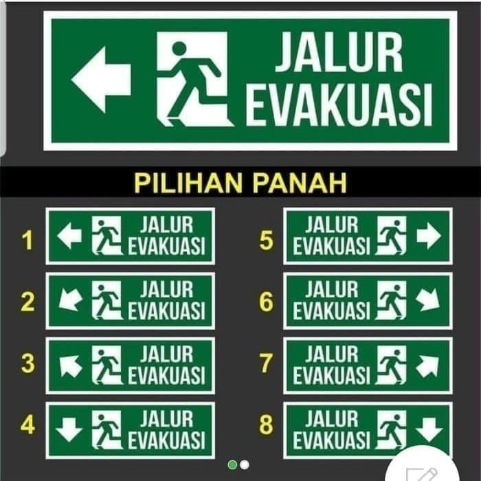 Jual SIGN STICKER JALUR EVAKUASI ARAH 30X10CM / STIKER RAMBU - 8 - Jakarta Barat - Global Fire ...