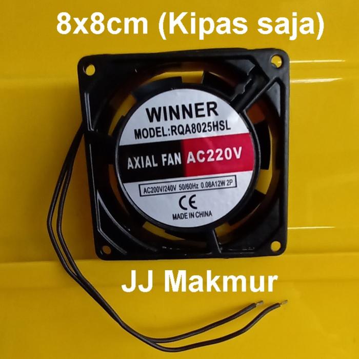 Jual Cooling Fan Winner 8x8cm 220V AC - Kipas Angin Kotak Hitam 8x8cm ...