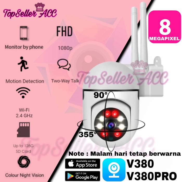 Jual New V380 Hd 8mp Full Hd Outdoor Wifi Cctv Ip Camera Waterpoof V380 ...