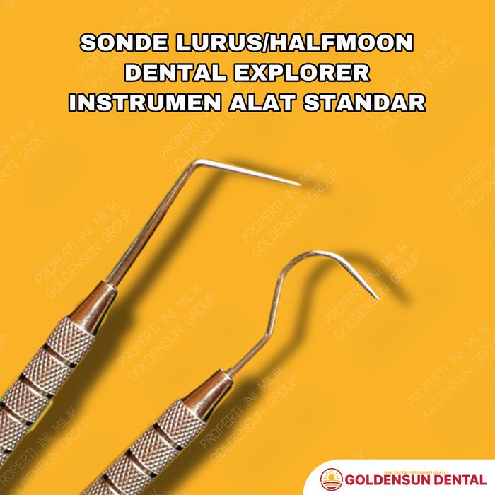 Jual SONDE LURUS / HALFMOON Dental Explorer Instrumen Alat Standar Gigi ...