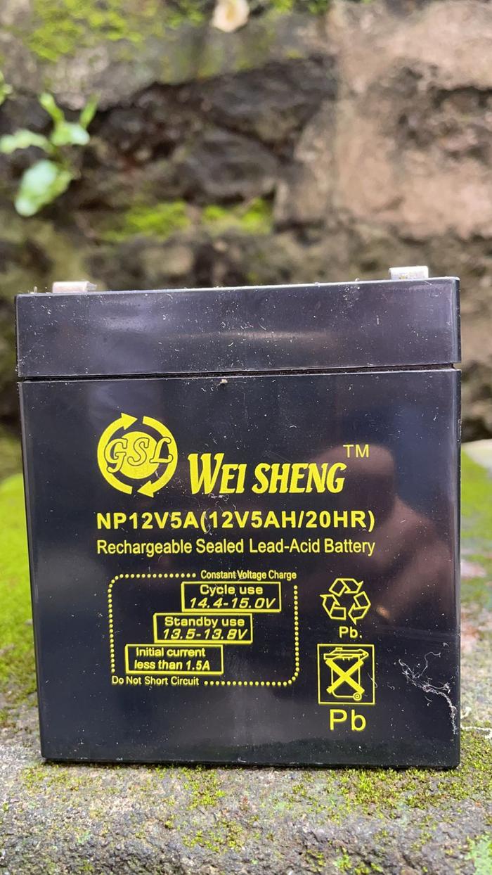 Jual BATTERY 12V 5A WEI SHENG (ASLI,AKI,ORIGINAL,BATERAI,BATRE,BATURAI ...