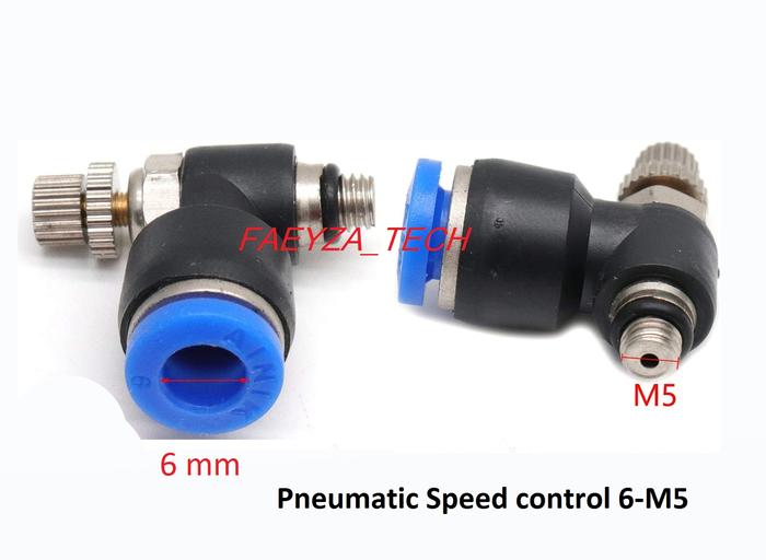 Jual FITTING PNEUMATIC SPEED CONTROL 6-M5 / FLOW CONTROL ELBOW M5 x 6 ...