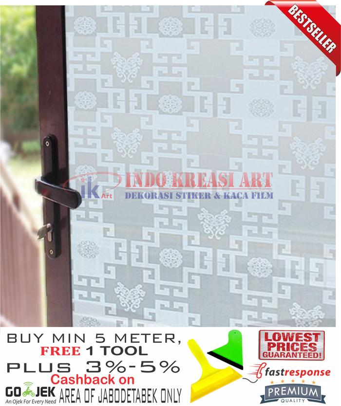 Jual STIKER STICKER KACA MOTIF BATIK PUTIH 122 ROLL - Kota Tangerang ...