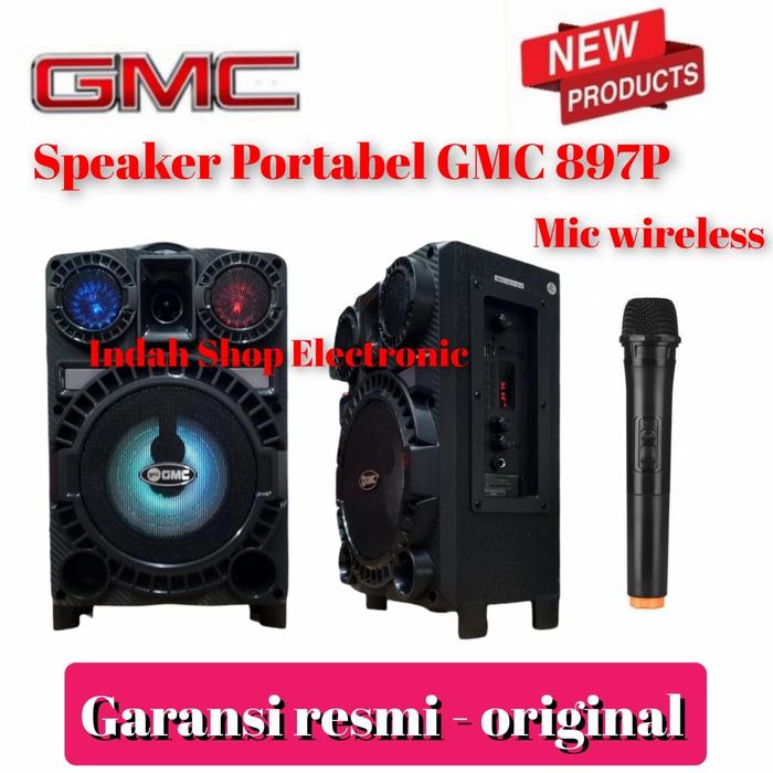 Jual Speaker Aktif Bluetooth Portable GMC 897Q 6,5" Plus Mic Wireless ...