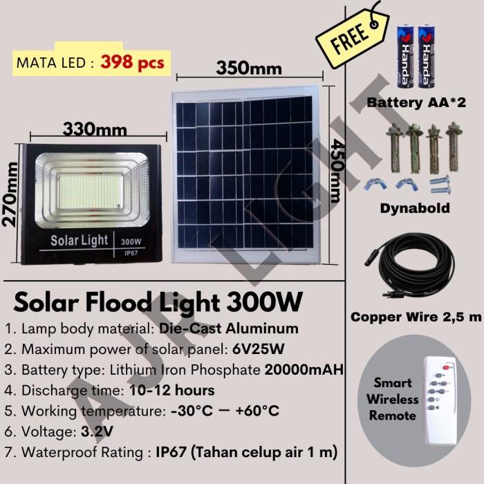 Promo 300 Watt LAMPU SOROT LED SOLAR CELL TENAGA SURYA PREMIUM panel ...
