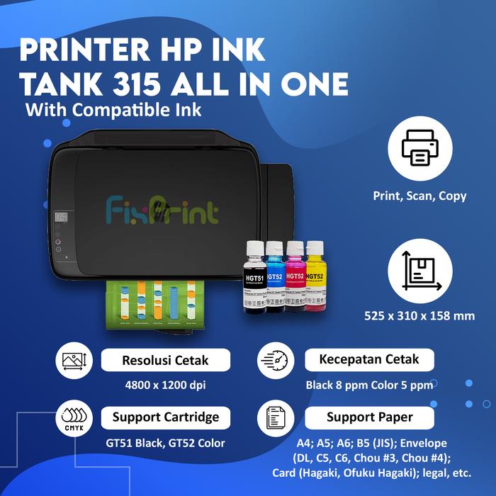 Jual Printer HP 315 Ink Tank 315 Original Infus HP Print Scan Copy ...