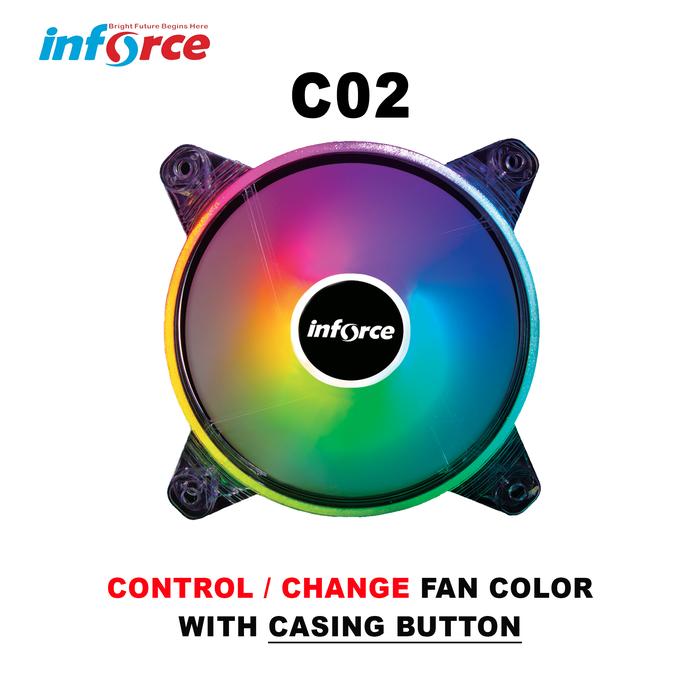 Promo INFORCE COOLING FAN C02 CASING 120MM 12 CM RGB CPU COOLER CASE ...