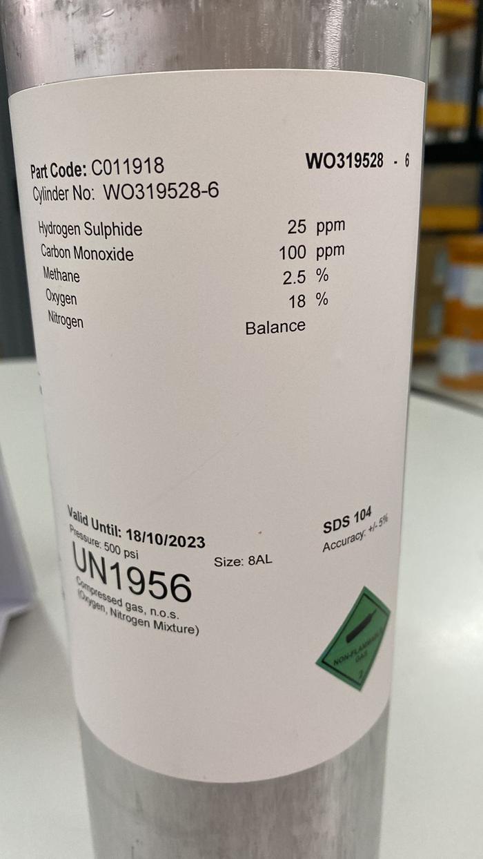 Jual Cylinder Gas 25 PPM H2S-100 PPM CO-2,5%-CH4-18% O2-N2 Balance-8AL ...