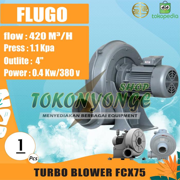 Jual Turbo Blower FCX75 0.75 Kw 380V 780 m3/h 1.7 Kpa - High Flow FLUGO ...