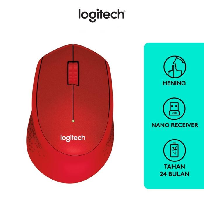 Promo Mouse Wireless Logitech Silent Plus M331 Original - Merah ...