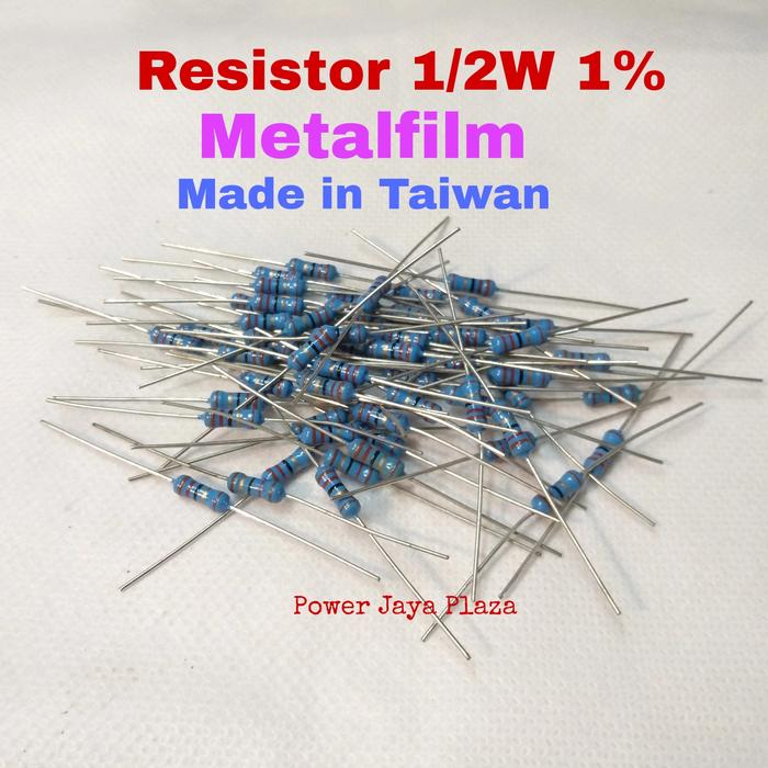 Jual Resistor R 1K2 ohm 1.2K ohm 1/2 W 1% made in Taiwan metalfilm 0.5W ...