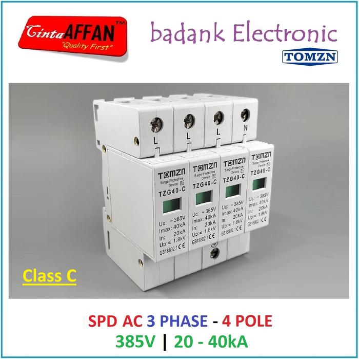 Jual [3 Phase] SPD AC 3P+N 385V 20-40kA Surge Protect Device - Jakarta ...