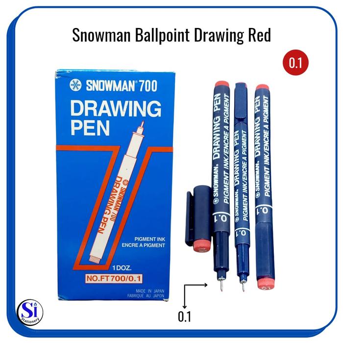Jual Drawing Pen SNOWMAN FT 700 Red/Pen Gambar Snowman Merah - 0.2mm ...