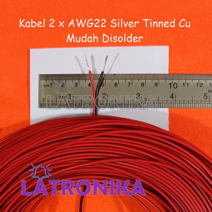 Jual Kabel 2 x AWG22 Silver Tinned Cu Per Meter 22AWG x 2 Cable AWG 22 ...
