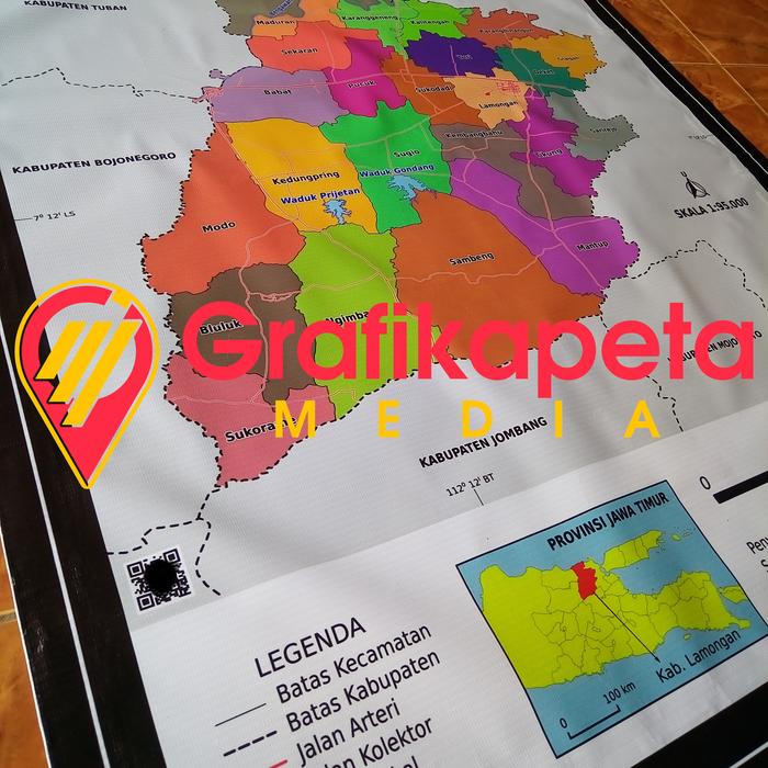 Jual (Peta Vinyl) Administrasi Kabupaten Lamongan-Jawa Timur - Kab ...