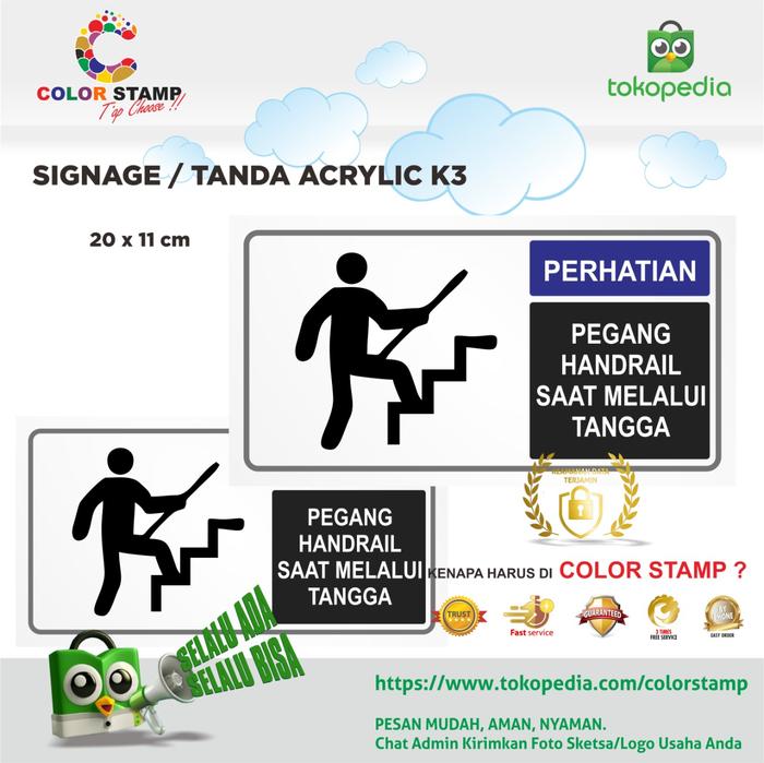 Jual Papan Nama Akrilik/Acrylic/Sign/Tanda/Pegang Handrail Tangga ...