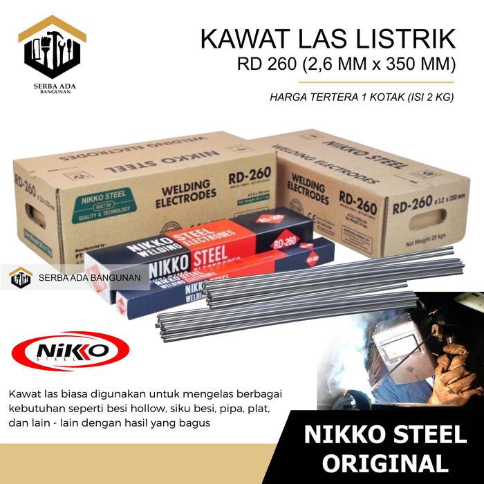 Jual Kawat las Nikko steel RD-260 diameter 2.6 x 350 mm (1kotak isi 5kg) - Kota Tangerang ...