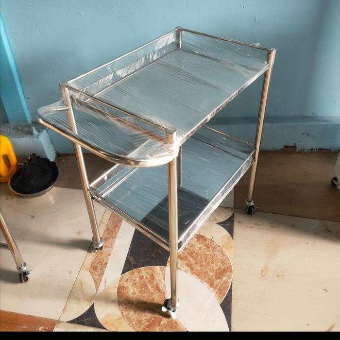 Jual trolley instrument | troli instrumen stainless - Trolley 2 Rak ...