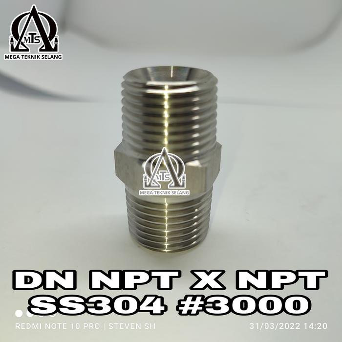 Jual Double Nepel 1/2" NPT X NPT SS304 #3000 Double Nipple 1/2 MB X MB ...