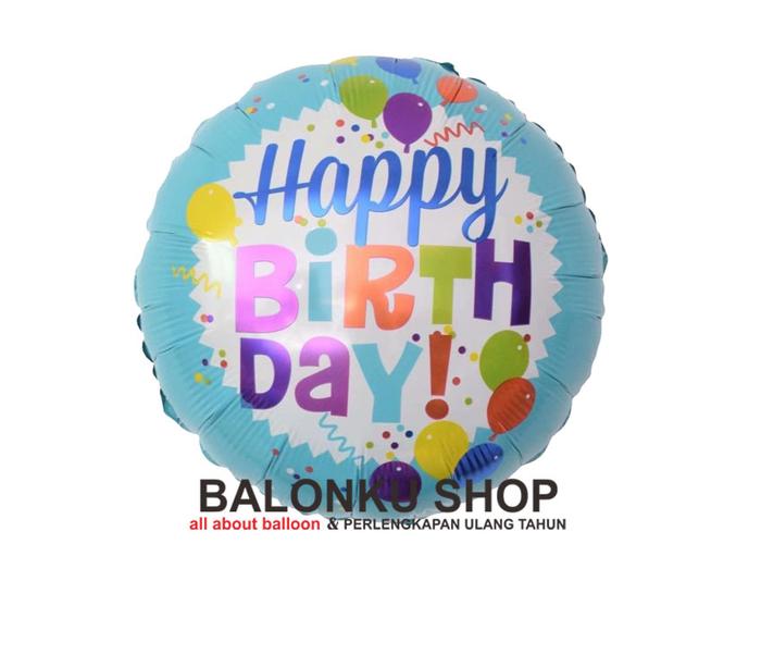 Jual Balon Foil Bulat Happy Birthday / Balon Happy Birthday / Balon HBD ...