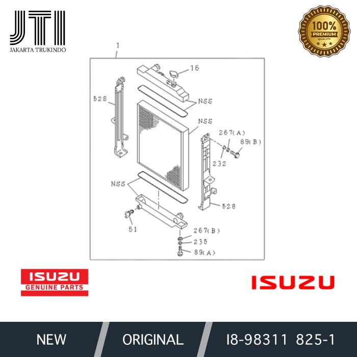 Jual RADIATOR ISUZU GIGA FVM FVZ FVR 2018-UP NEW CHAMBER I8-98311 825-1 ...