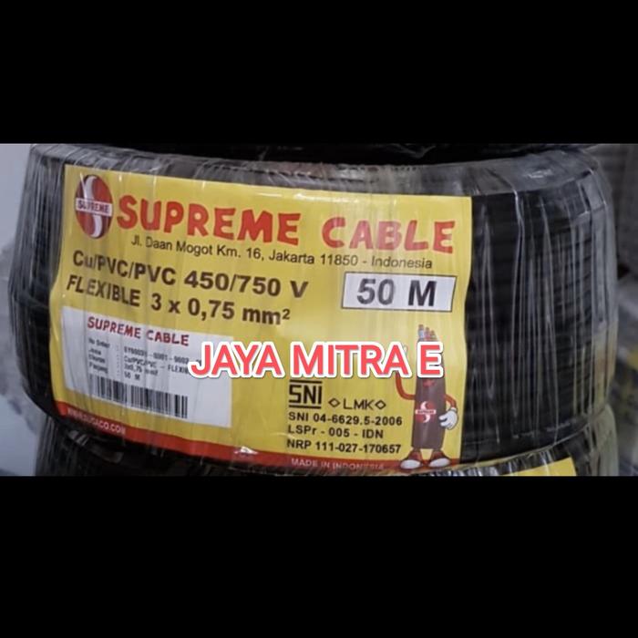 Jual Kabel NYMHY Atau NYYHY 3X0.75 mm Hitam SUPREME 50 meter - Jakarta Pusat - Jaya Mitra ...