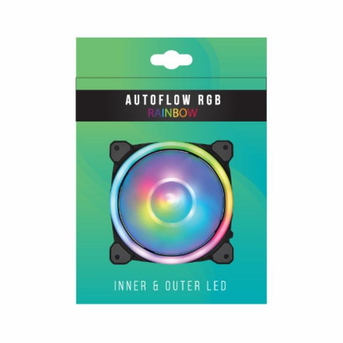 Jual CUBE GAMING AUTOFLOW RGB RAINBOW INNER&OUTER LED 12CM RING FAN ...