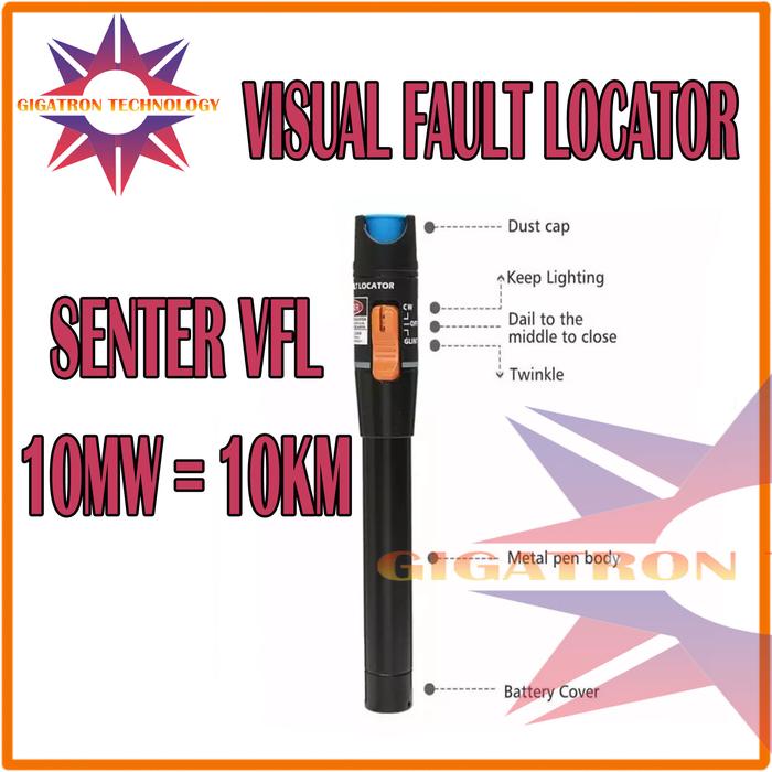 Promo VFL Senter Laser Kabel Fiber Optic 10MW / 10KM Visual Fault ...