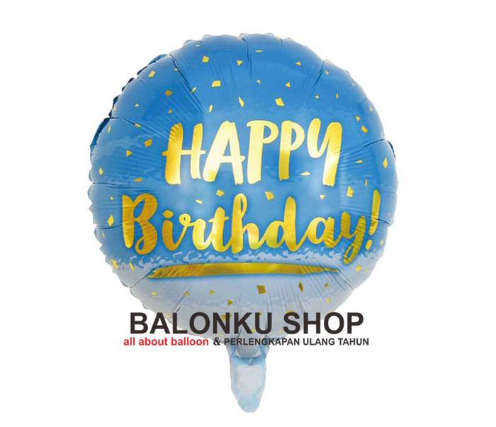 Jual Balon Foil Bulat Happy Birthday / Balon Happy Birthday / Balon HBD ...