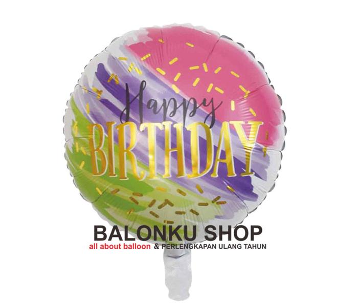 Jual Balon Foil Bulat Happy Birthday / Balon Happy Birthday / Balon HBD ...