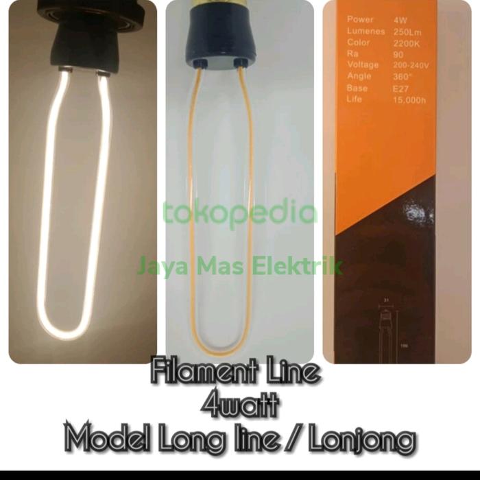 Jual Lampu LED filament filamen line panjang 4 watt 4watt 4w edison ...