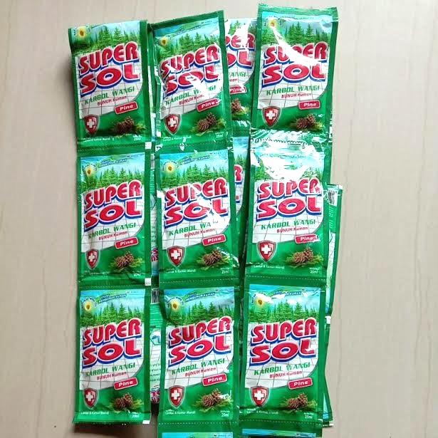 Jual Super Sol Karbol Sachet 25 ml Wangi Pinus 1 Renceng Isi 12 Sachet ...
