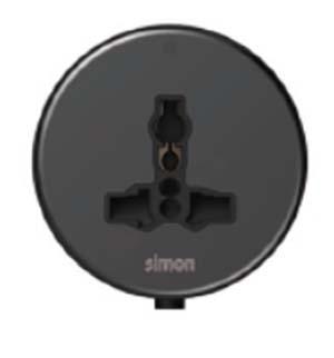 Jual SIMON Multi standard socket Round hitam/SIMON Track socket ...