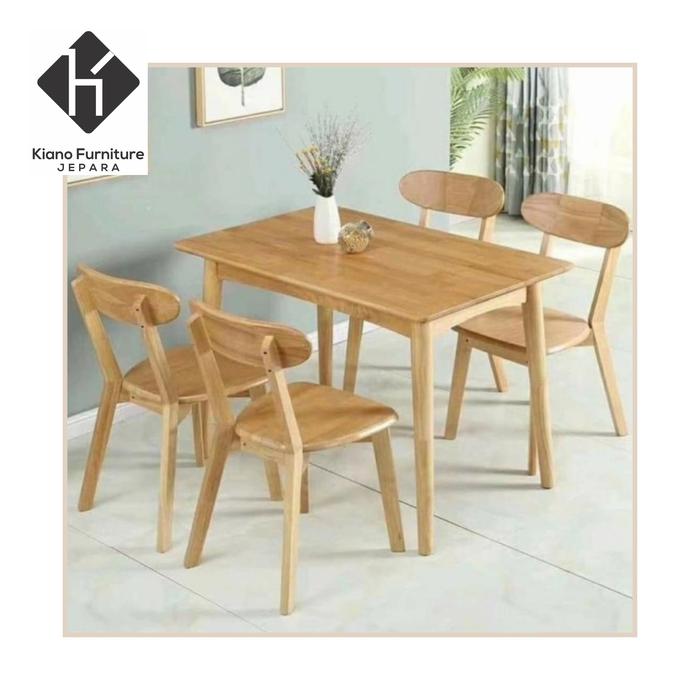 Jual Set Meja Makan 4 Kursi Minimalis Retro Meja Makan Kursi Makan Kayu Jati Kursi Cafe Modern ...
