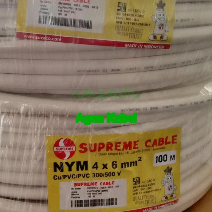 Jual NYM 4x6mm SUPREME/ KABEL KAWAT 4 x 6mm/ KABEL INDOOR 4 x 6/ Kabel ...