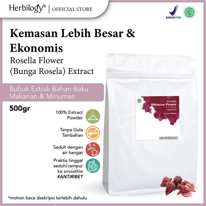 Jual Herbilogy Rosella Flower (Bunga Rosela) Extract Powder 500 gr ...