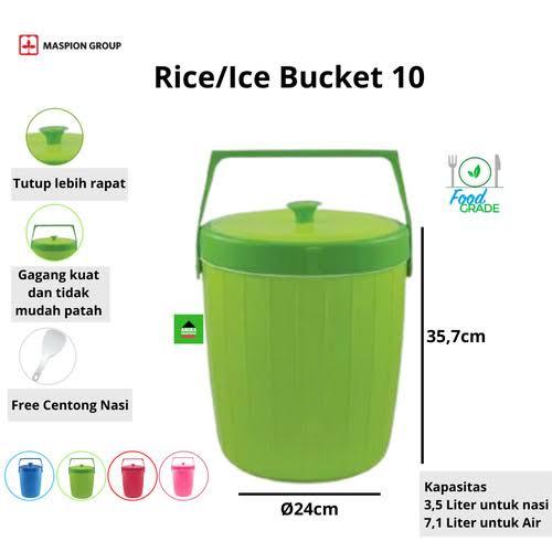 Jual Ice Rice Bucket 10 Ltr Tempat Nasi Termos Penyimpanan Makanan Es ...
