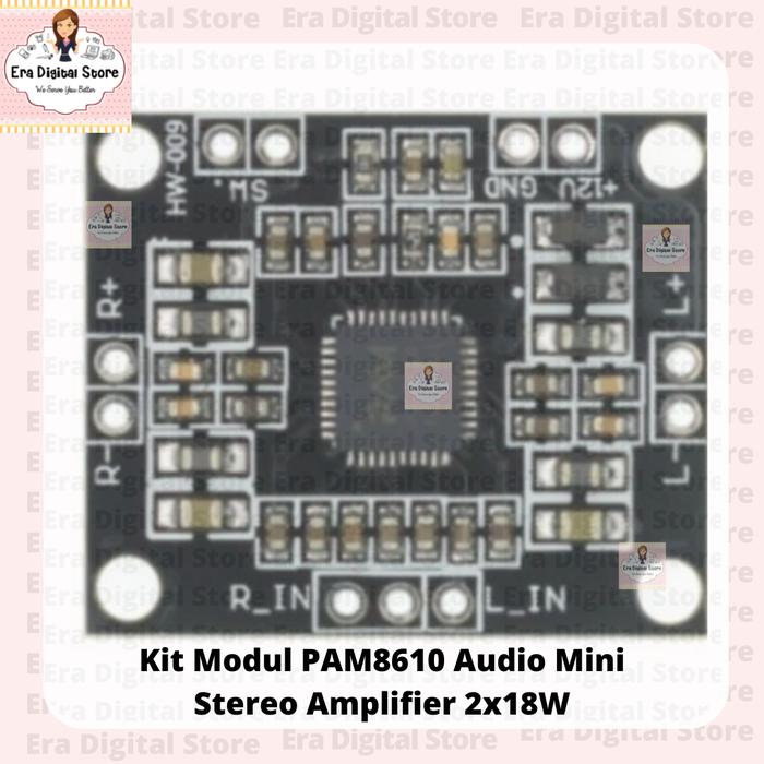 Jual Kit Modul PAM8610 PAM 8610 Audio Mini Stereo Amplifier 2x18W ...