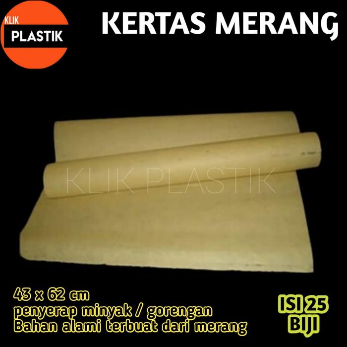 Jual ISI 25 PCS KERTAS MERANG 43x62 cm KERTAS MINYAK PENYERAP MINYAK ...