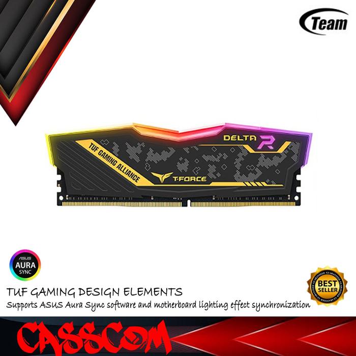 Jual Ram TEAM T-FORCE DELTA R TUF GAMING 16GB DDR4 3200MHz 1.35V RGB ...