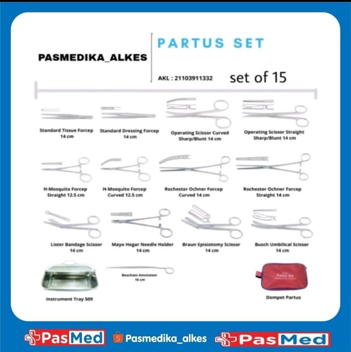 Jual Partus Set / Partus Alat Bedah Lengkap Instrument kedokteran ...