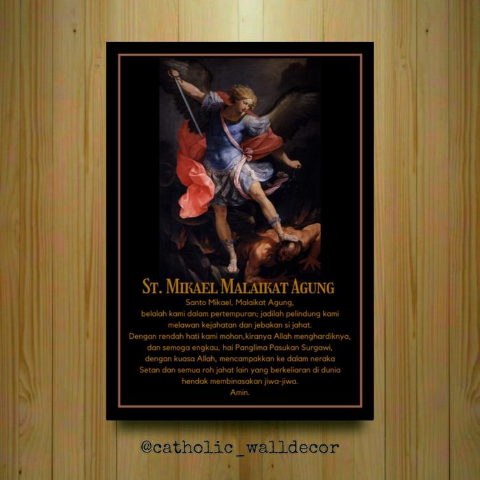Jual Poster rohani Kristen Katolik gambar St Michael Malaikat Agung ...