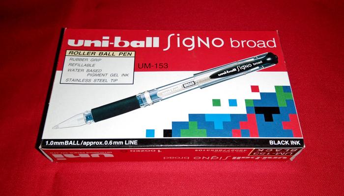 Jual Boxy Signo Broad Uniball UM-153 Ballpoint Hitam / Biru ( 1 Pcs ...