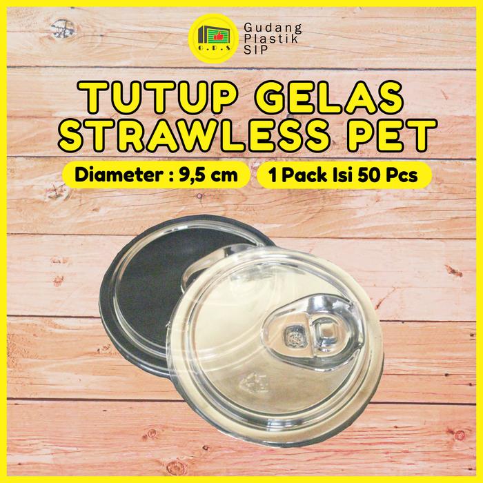 Jual Tutup Gelas Plastik Lid Cup Strawless PET / Bahan Ramah Lingkungan ...